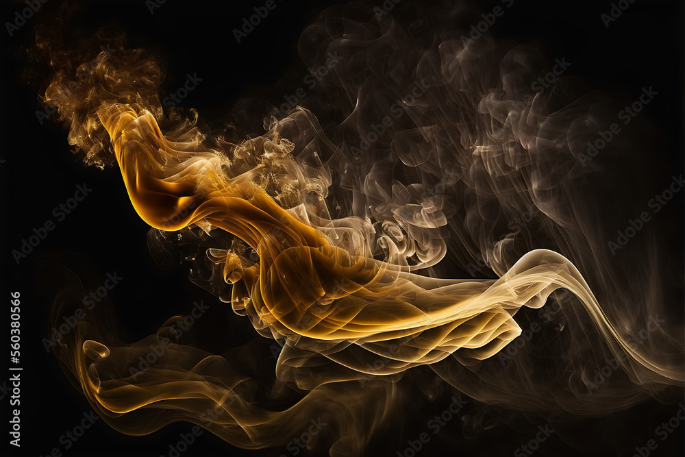 gold smoke overlay on black background Stock Illustration | Adobe Stock