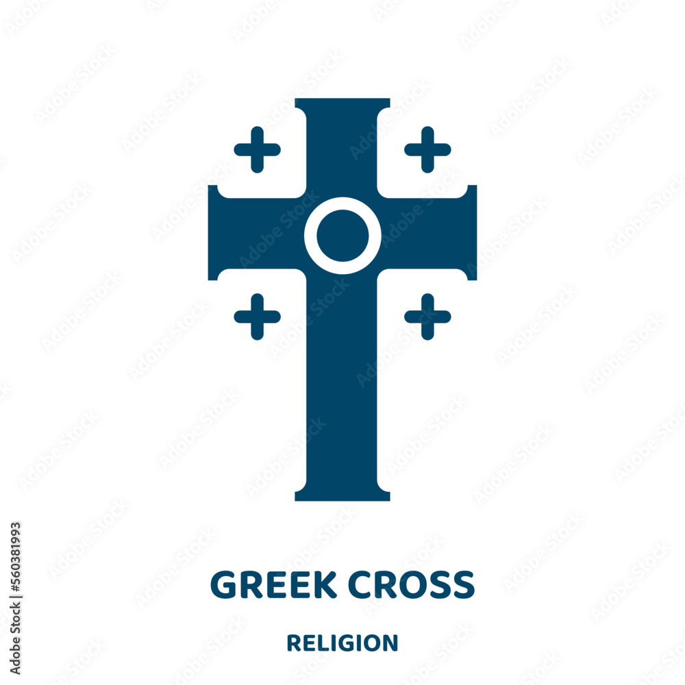 greek cross vector icon from religion collection. emblem filled flat ...
