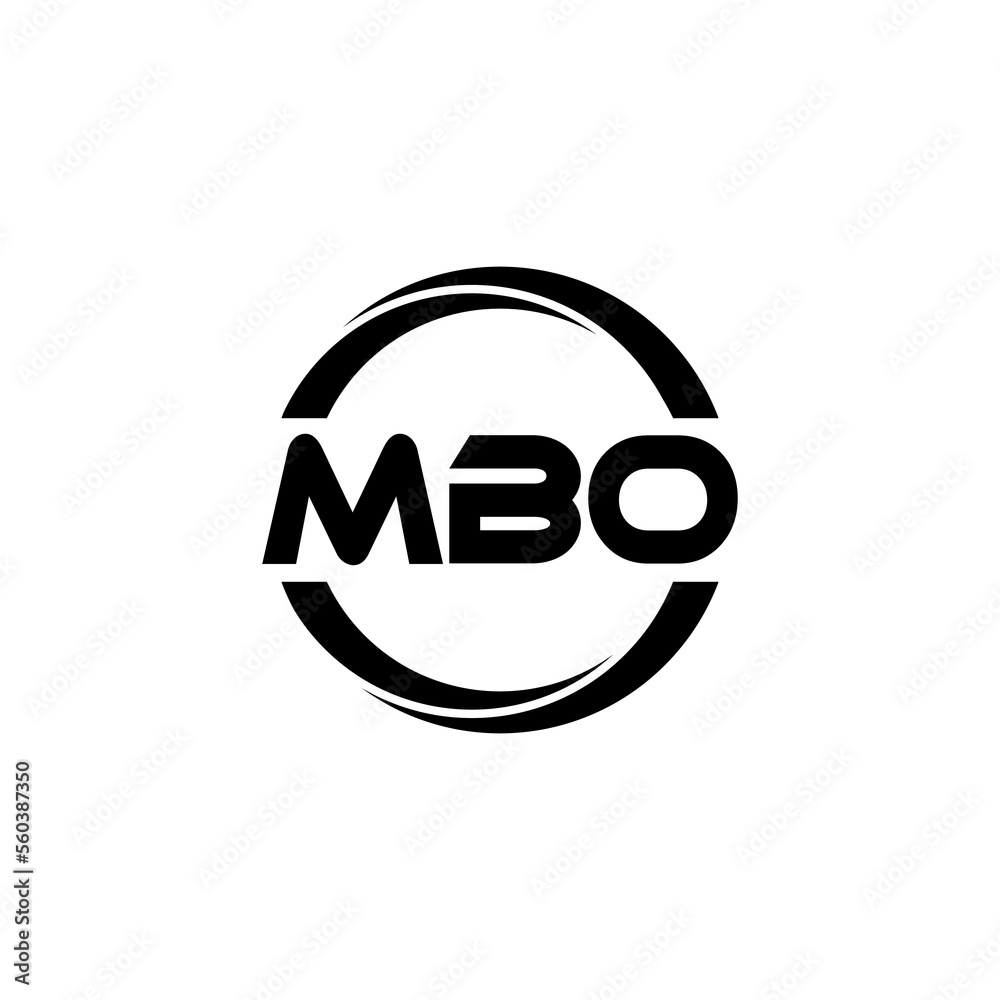 MBO letter logo design with white background in illustrator, cube logo ...