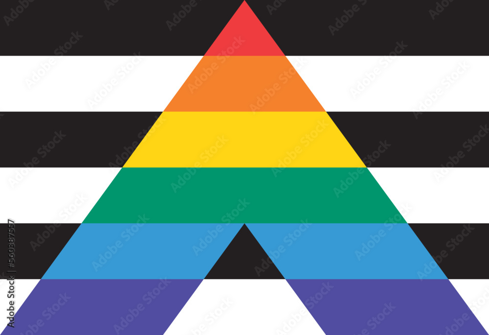 Straight Ally Rainbow Pride Flag - LGBTQ - Vector - Official Ally Pride ...