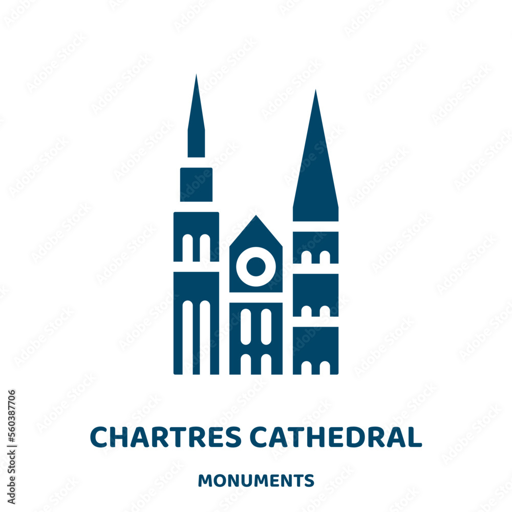 chartres cathedral vector icon from monuments collection. cathedral filled flat symbol for ...