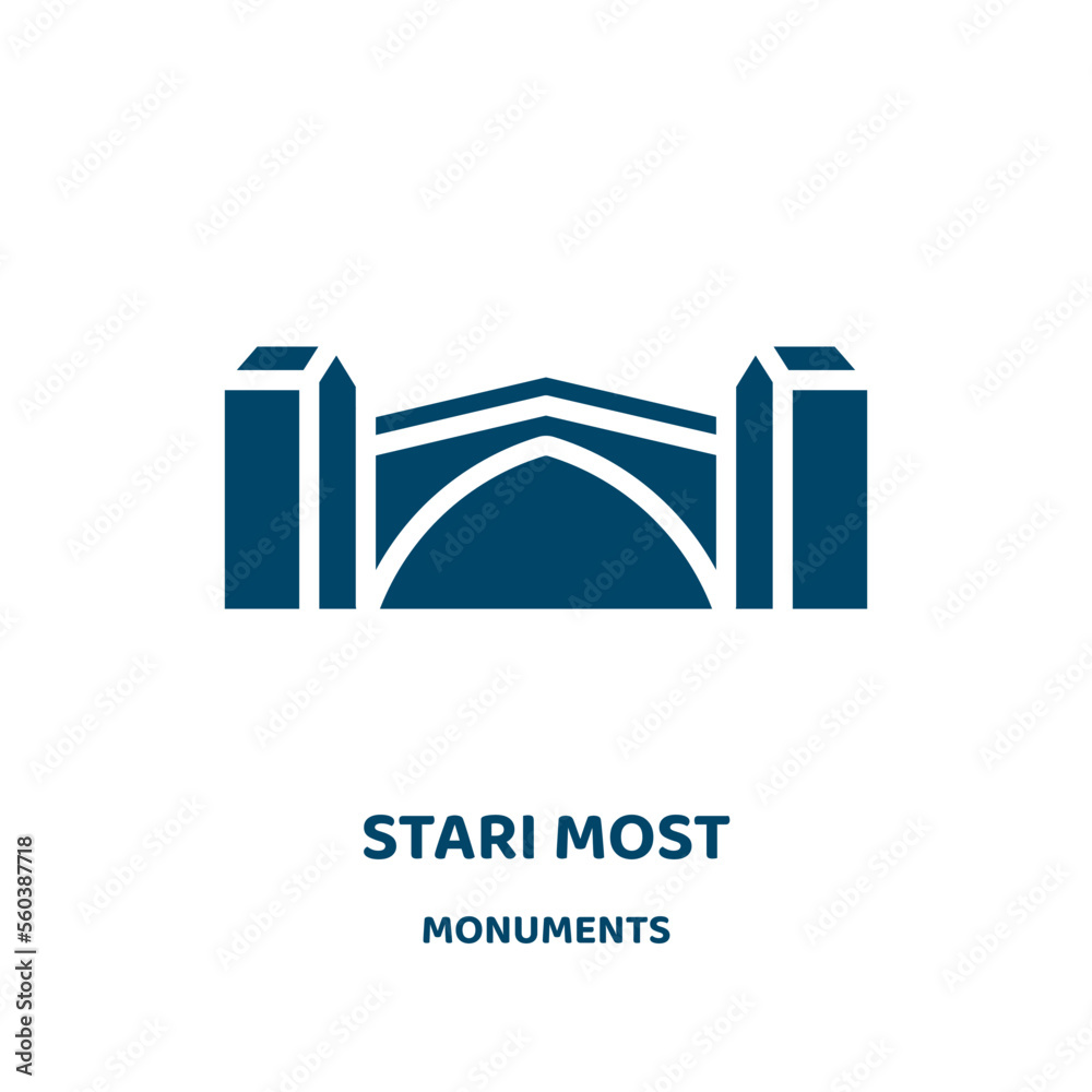 Vetor de stari most vector icon from monuments collection. building ...