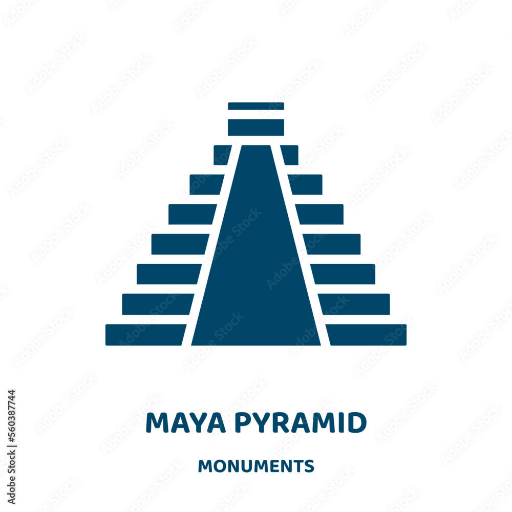 maya pyramid vector icon from monuments collection. ancient filled flat ...