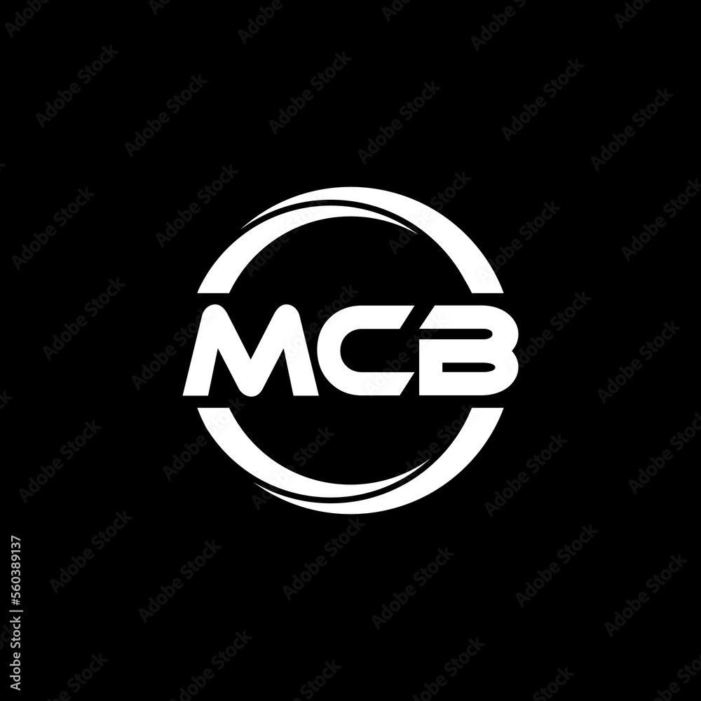 MCB letter logo design with black background in illustrator, cube logo ...