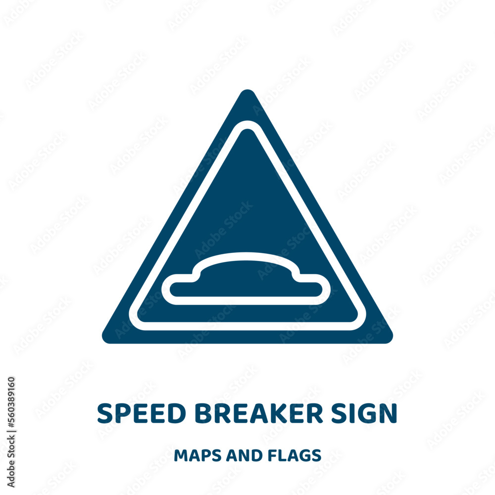 speed breaker sign vector icon from maps and flags collection. auto ...