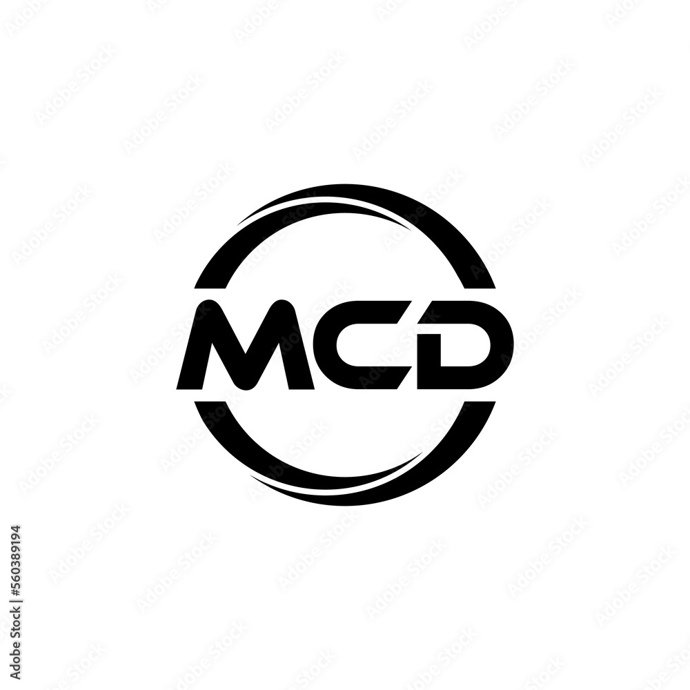 MCD letter logo design with white background in illustrator, cube logo ...