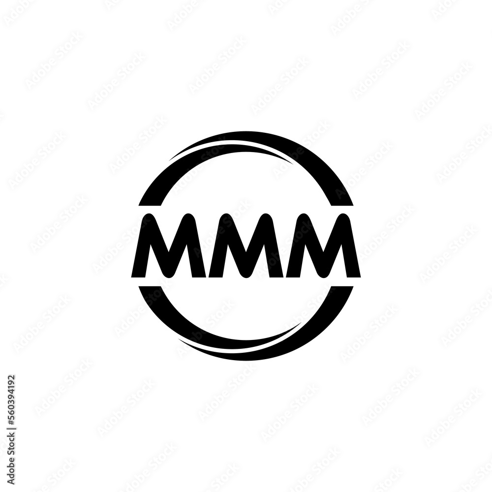 MMM letter logo design with white background in illustrator, cube logo ...