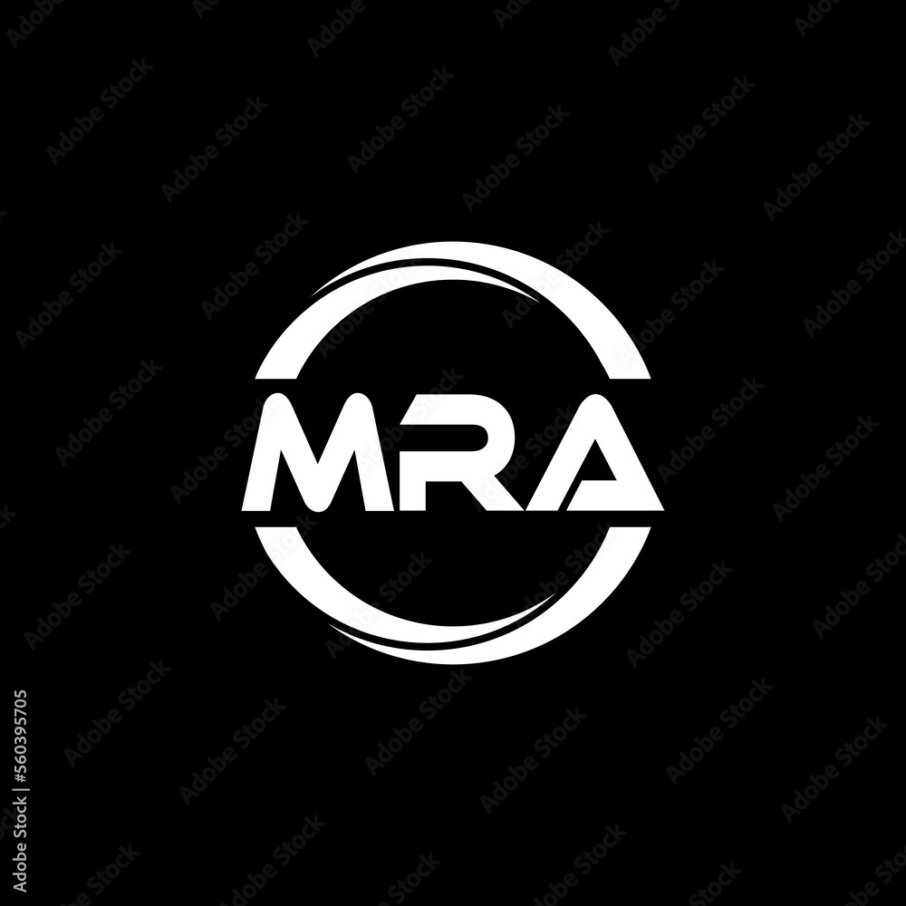 MRA letter logo design with black background in illustrator, cube logo ...