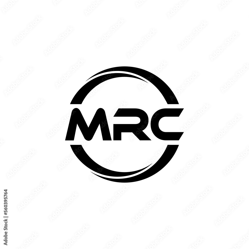 MRC letter logo design with white background in illustrator, cube logo ...