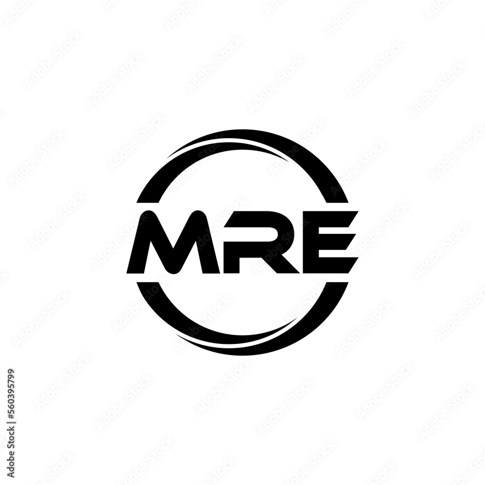 MRE letter logo design with white background in illustrator, cube logo ...