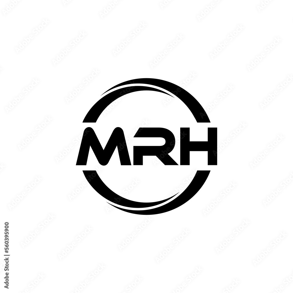 MRH letter logo design with white background in illustrator, cube logo ...