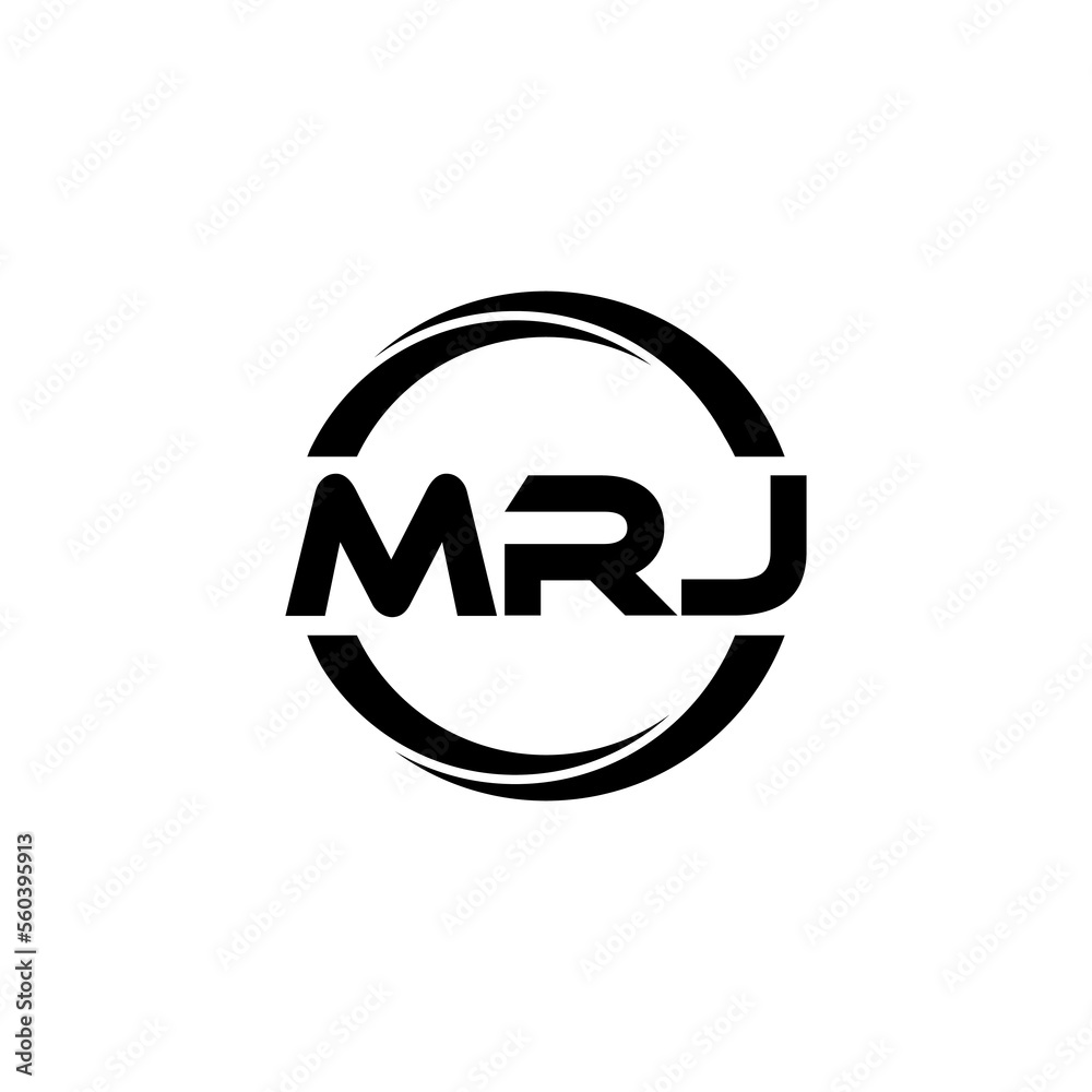 MRJ letter logo design with white background in illustrator, cube logo ...
