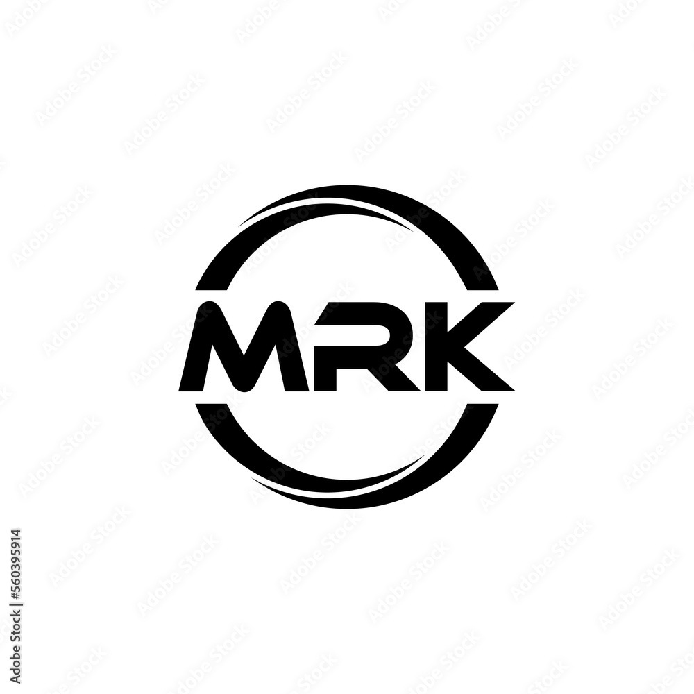 MRK letter logo design with white background in illustrator, cube logo ...