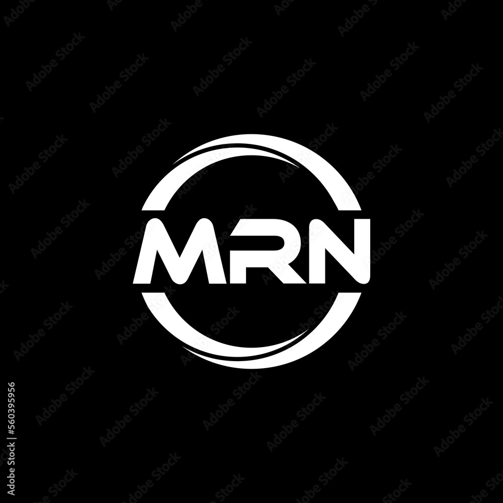 MRN letter logo design with black background in illustrator, cube logo ...