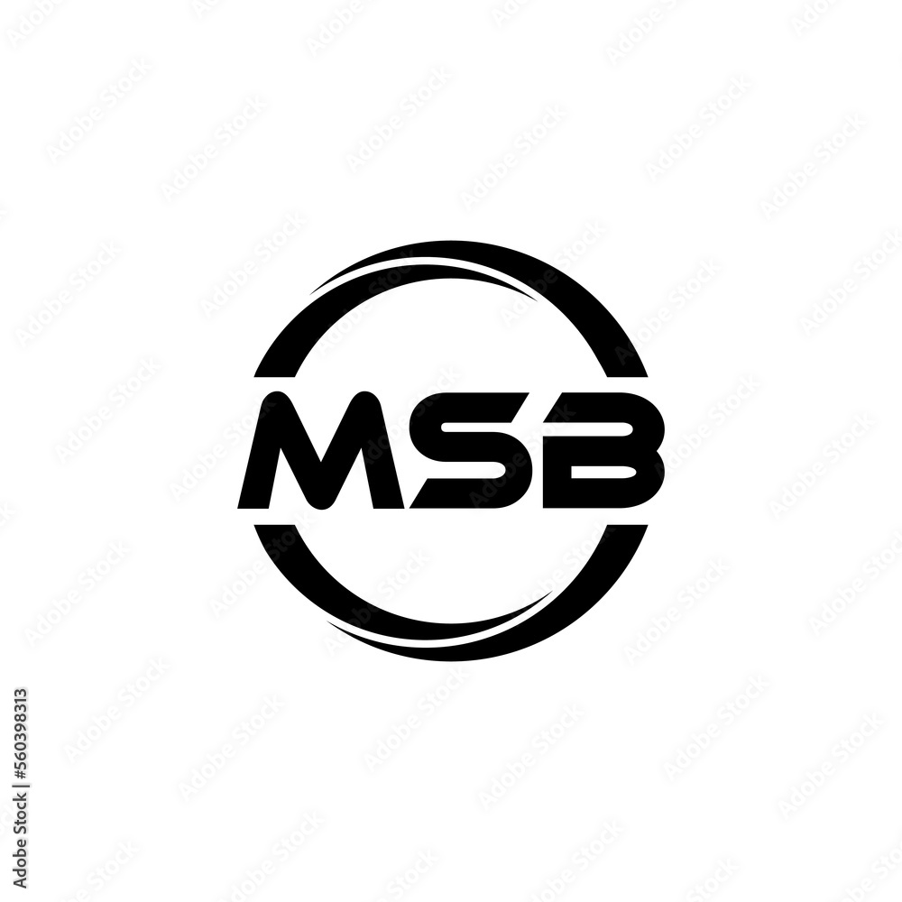 MSB letter logo design with white background in illustrator, cube logo ...