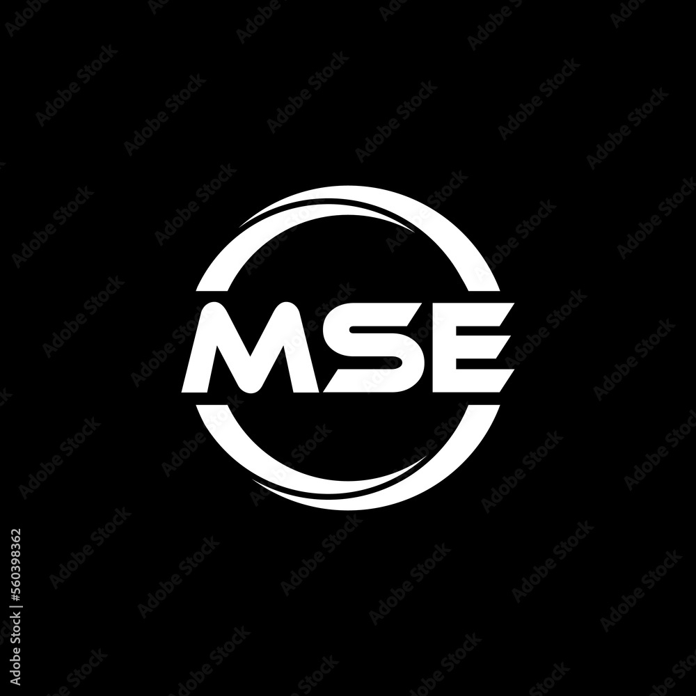 MSE letter logo design with black background in illustrator, cube logo ...