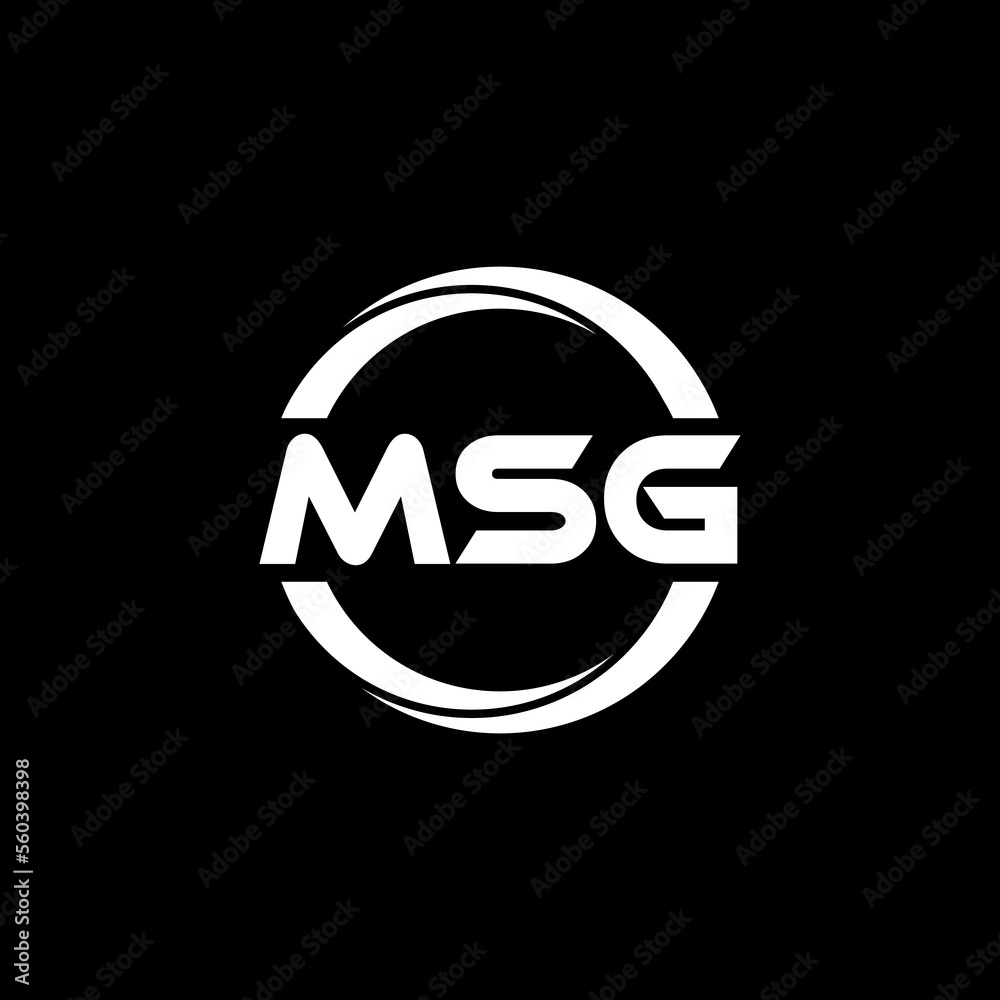MSG letter logo design with black background in illustrator, cube logo ...
