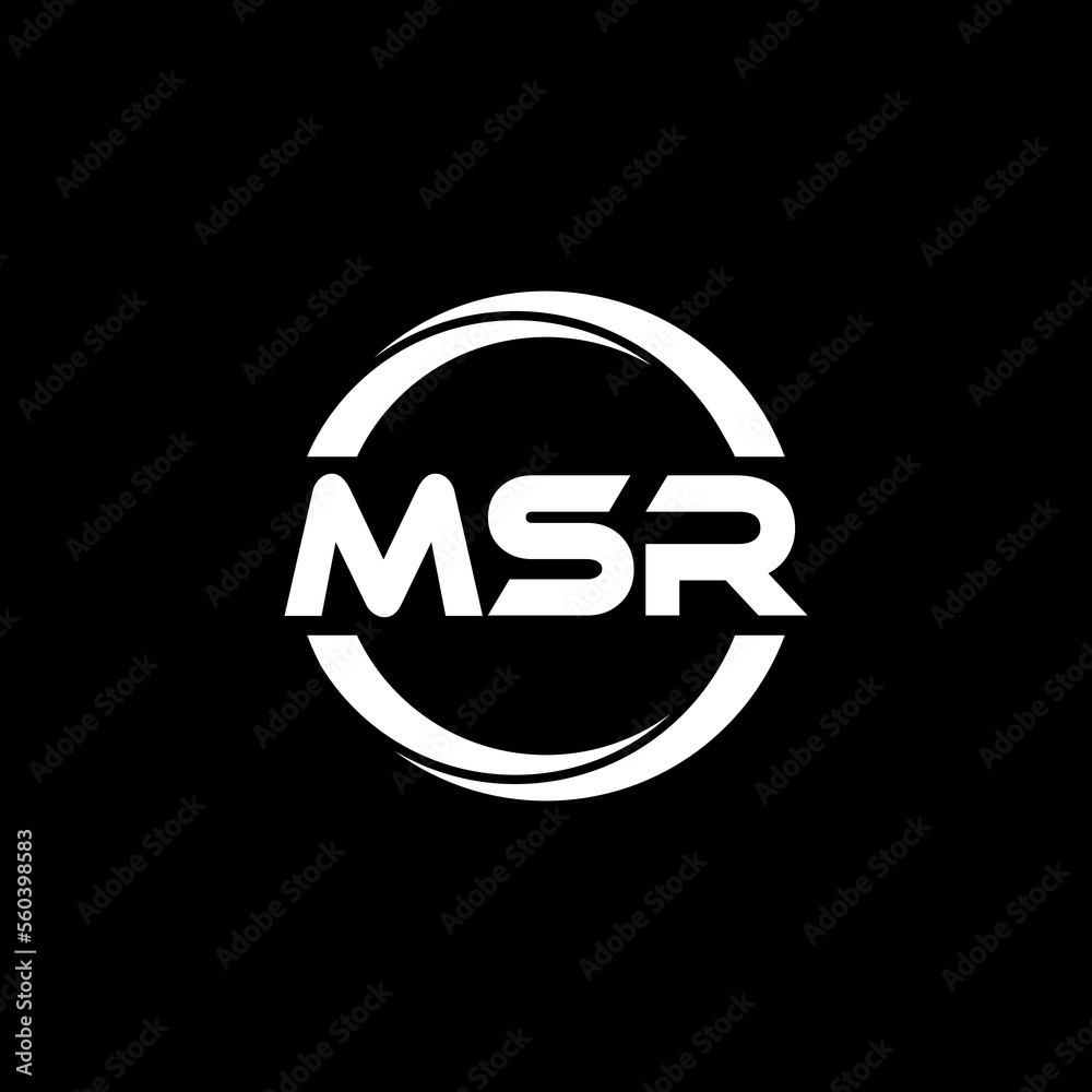 MSR letter logo design with black background in illustrator, cube logo ...