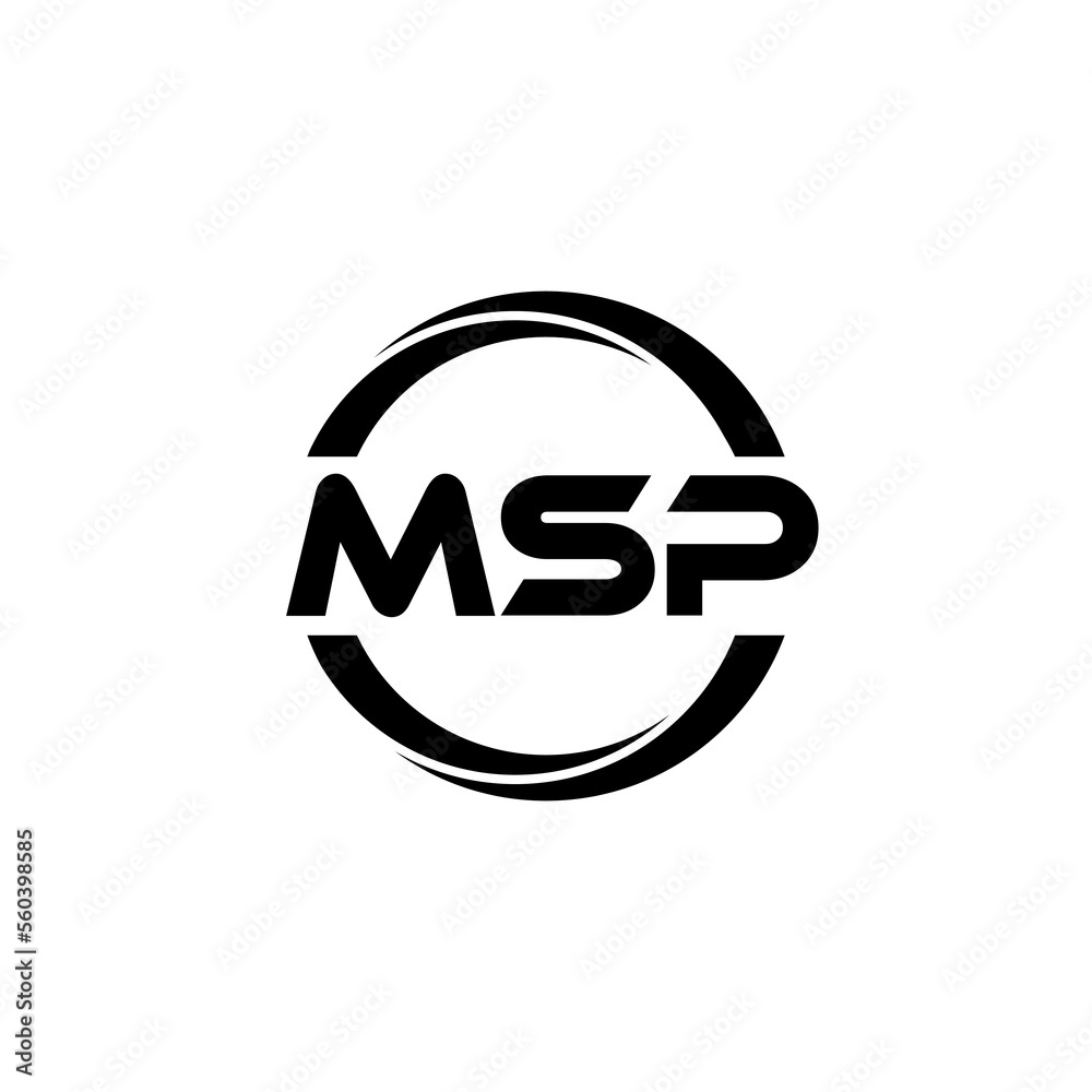 MSP letter logo design with white background in illustrator, cube logo ...
