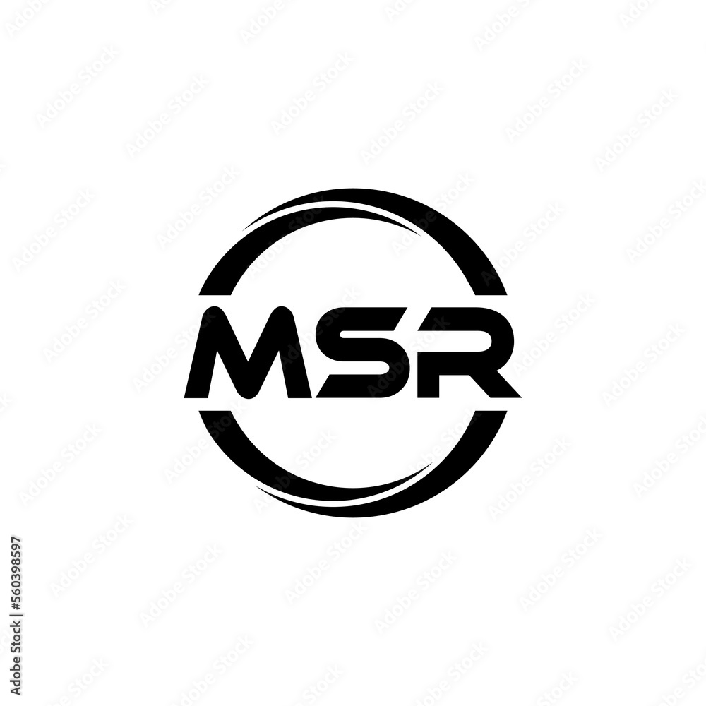 MSR letter logo design with white background in illustrator, cube logo ...