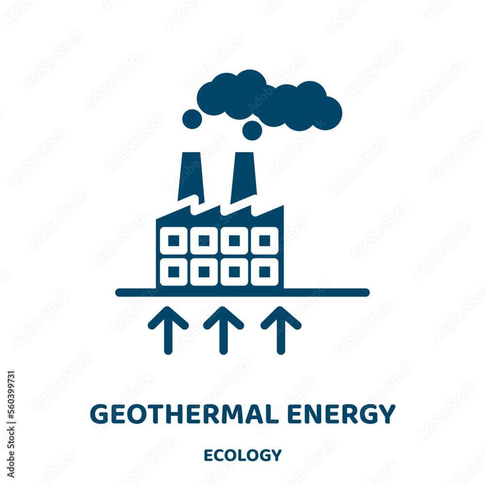 Vetor de geothermal energy vector icon from ecology collection. eco filled flat symbol for ...