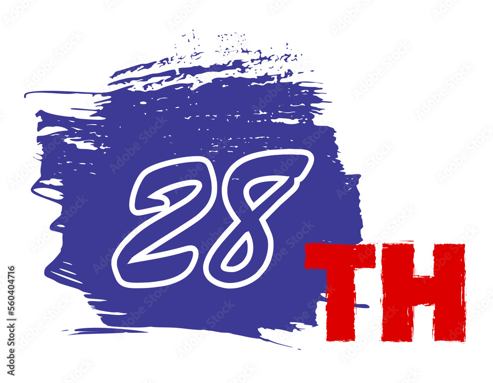 28th Ordinal Numbers counting vector art illustration Stock Vector ...