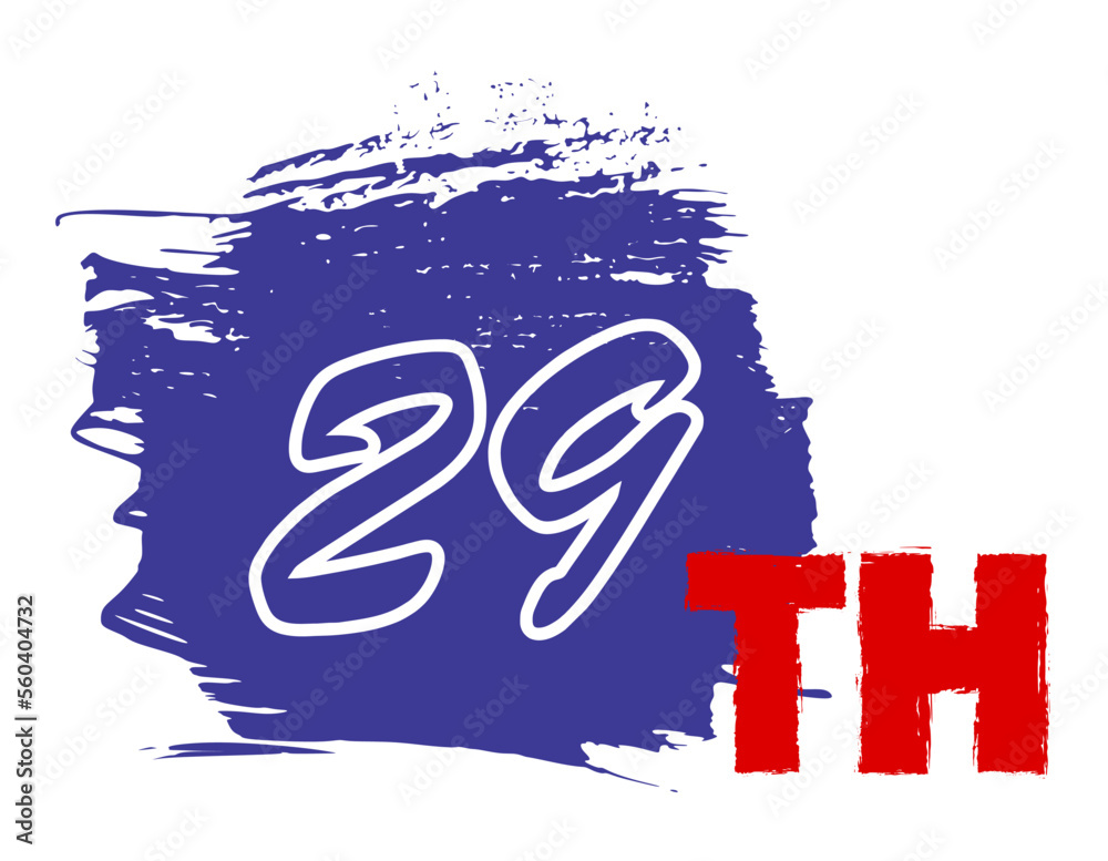 29th Ordinal Numbers counting vector art illustration Stock Vector ...