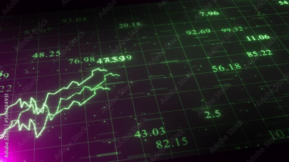 Vidéo Stock Abstract green Stock Market Chart Animation With Number ...