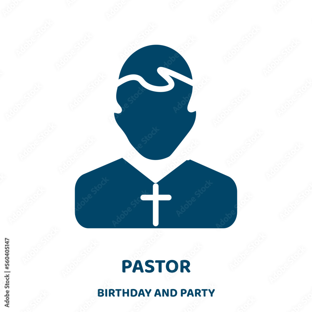 pastor vector icon from birthday and party collection. religious filled ...