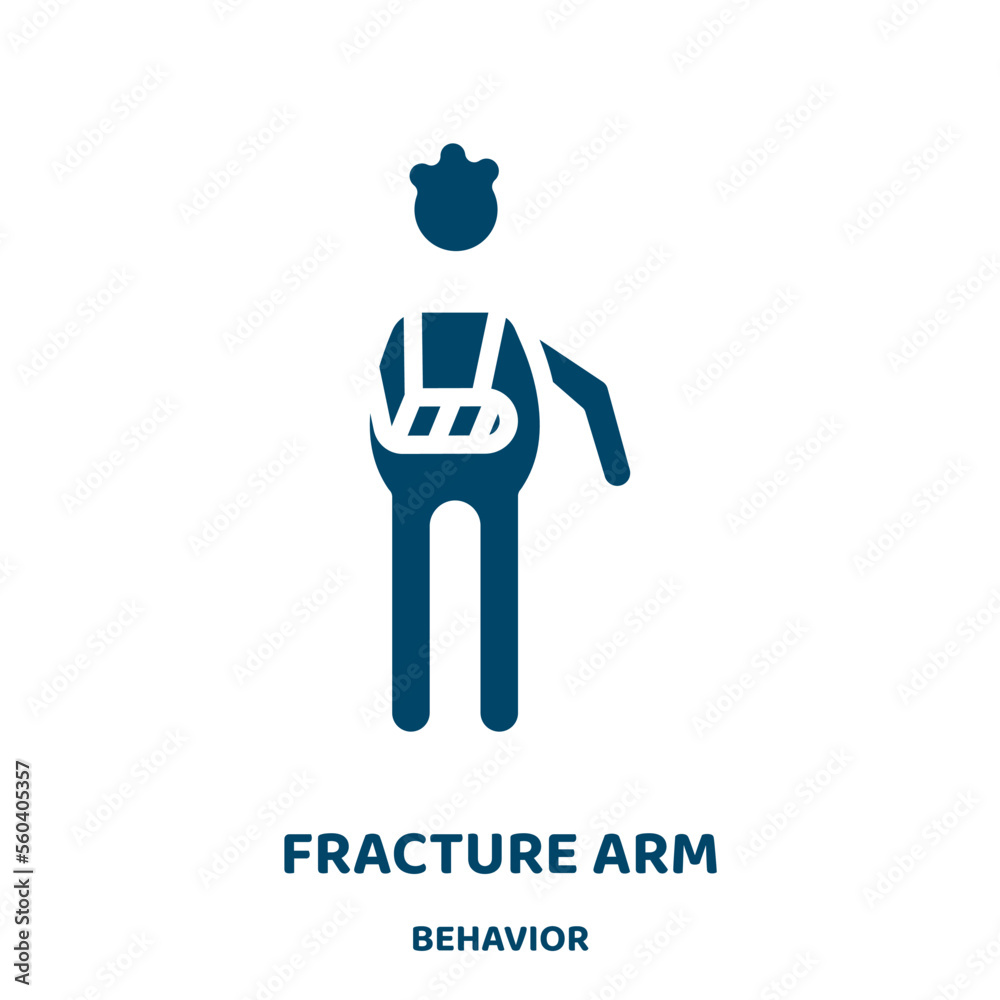 fracture arm vector icon from behavior collection. injury filled flat ...