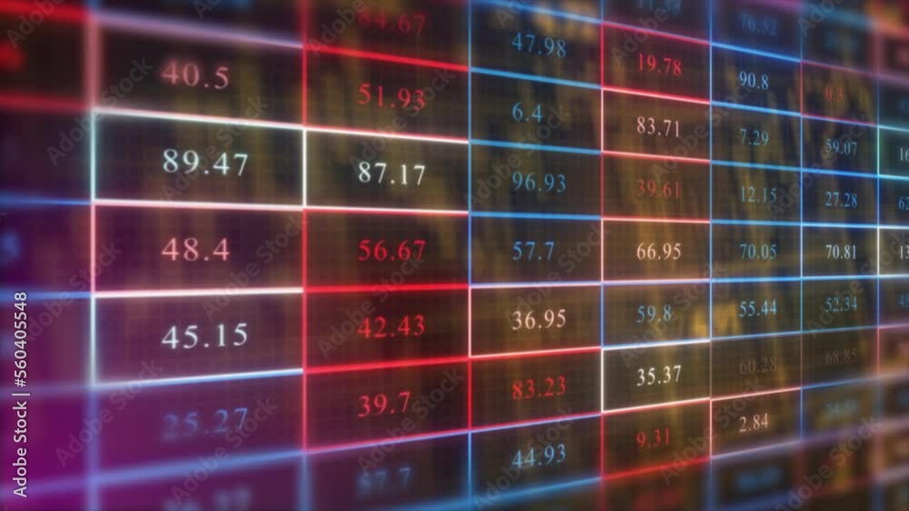 Abstract Stock Market Chart Animation With Grid Effects and Number ...