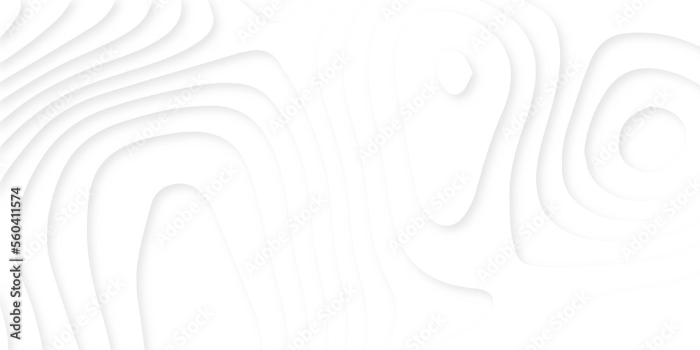 Abstract 3d wavy line paper cut white background.realistic papercut ...