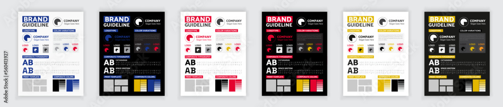 Brand Guidelines Poster Layout Set, Simple style and modern layout ...