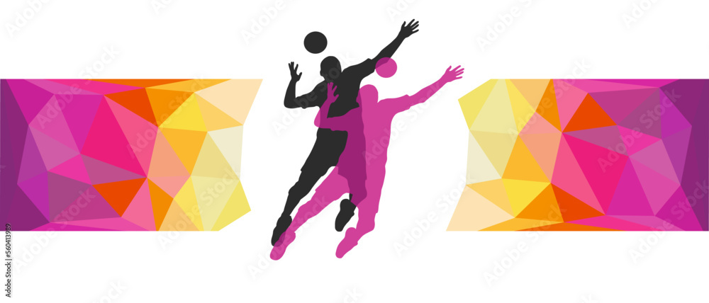 Volleyball sport graphic for use as a template for flyer or for use in ...
