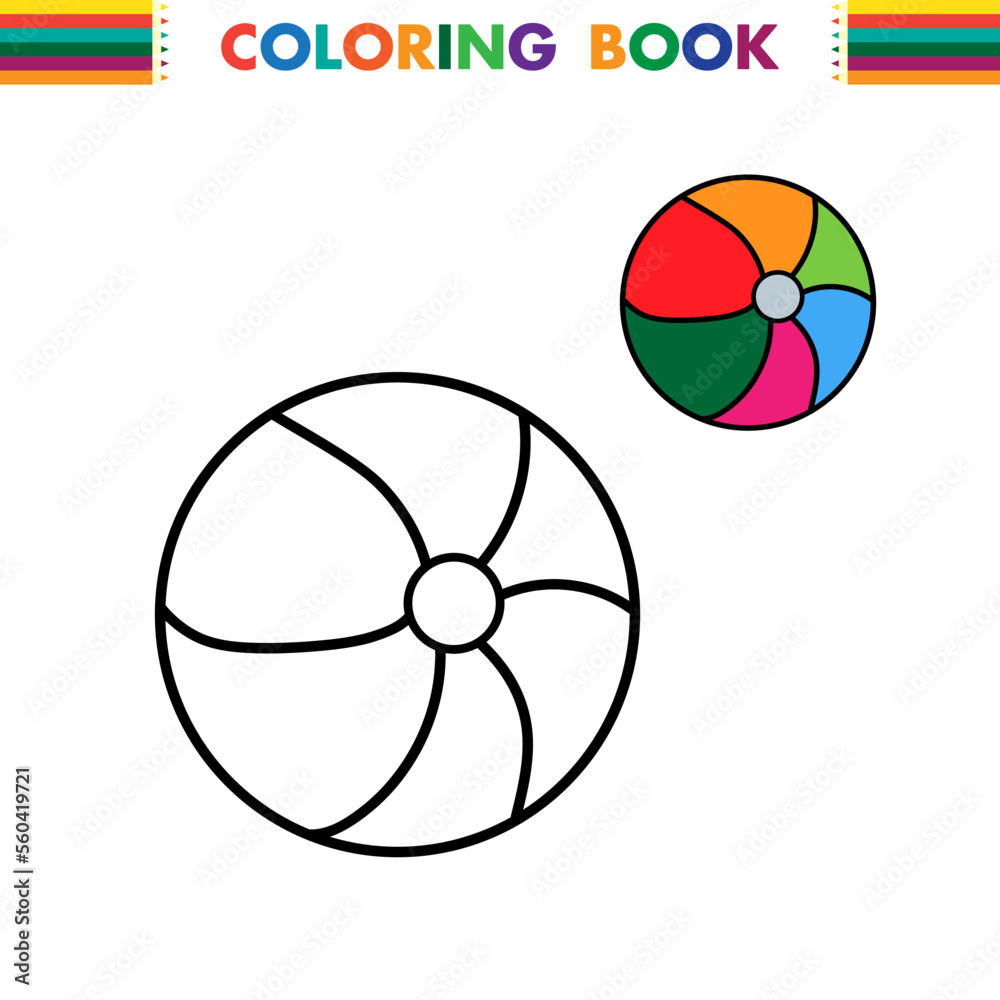 Coloring sheet for kids - cartoon character - coloring ball Stock ...