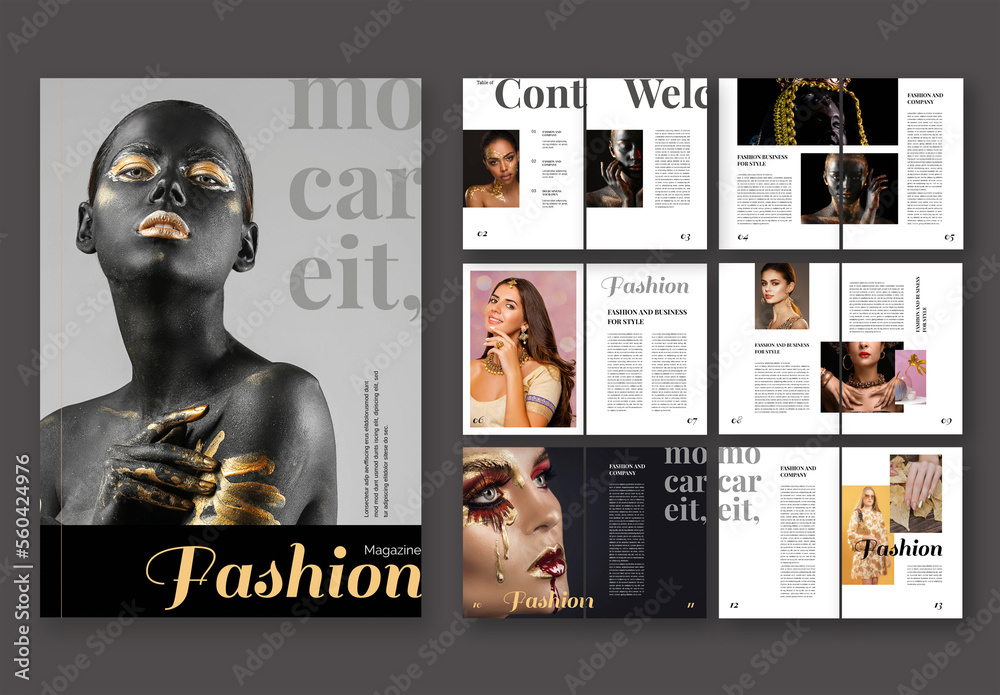 Fashion Magazine Layout Stock Template | Adobe Stock