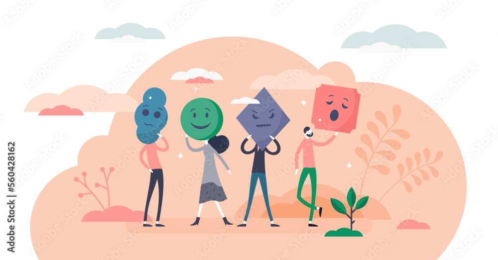 Emotion types illustration, transparent background. Various smileys ...