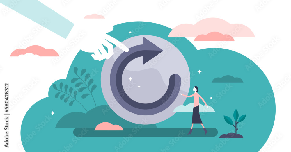 Refresh concept, flat tiny person illustration, transparent background ...