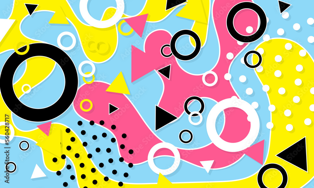 90s Pattern. Fun Background. Color Abstract Print. Stock Vector | Adobe ...