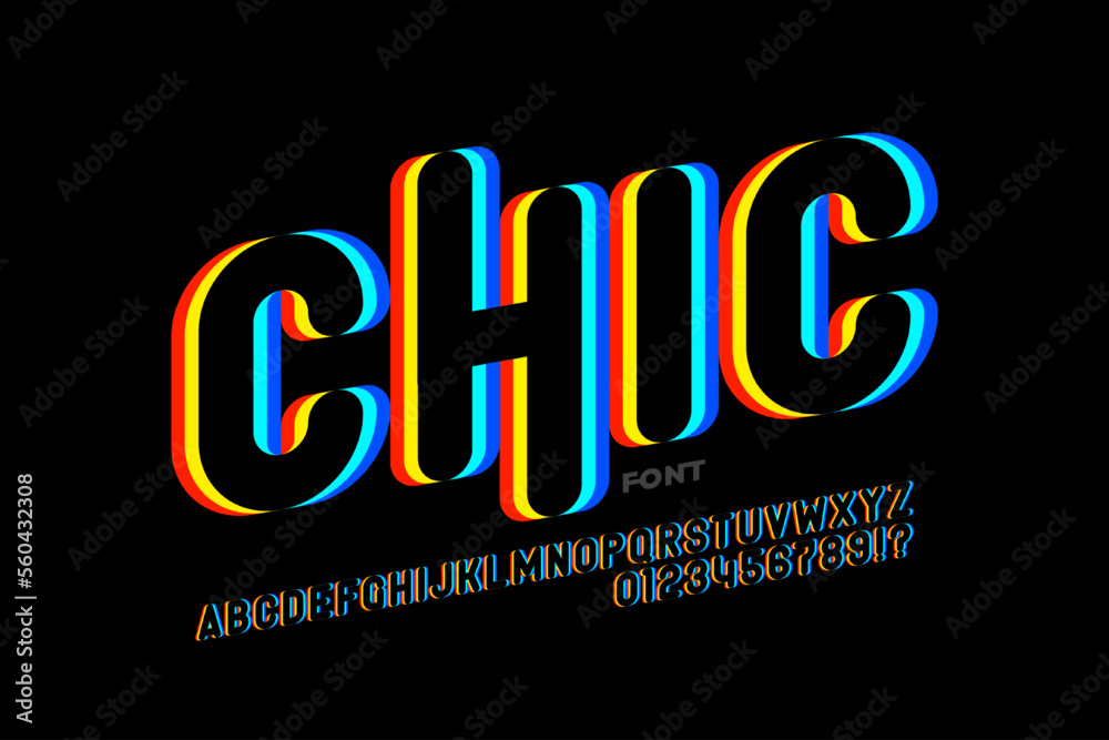 Modern font design, alphabet letters and numbers vector illustration ...