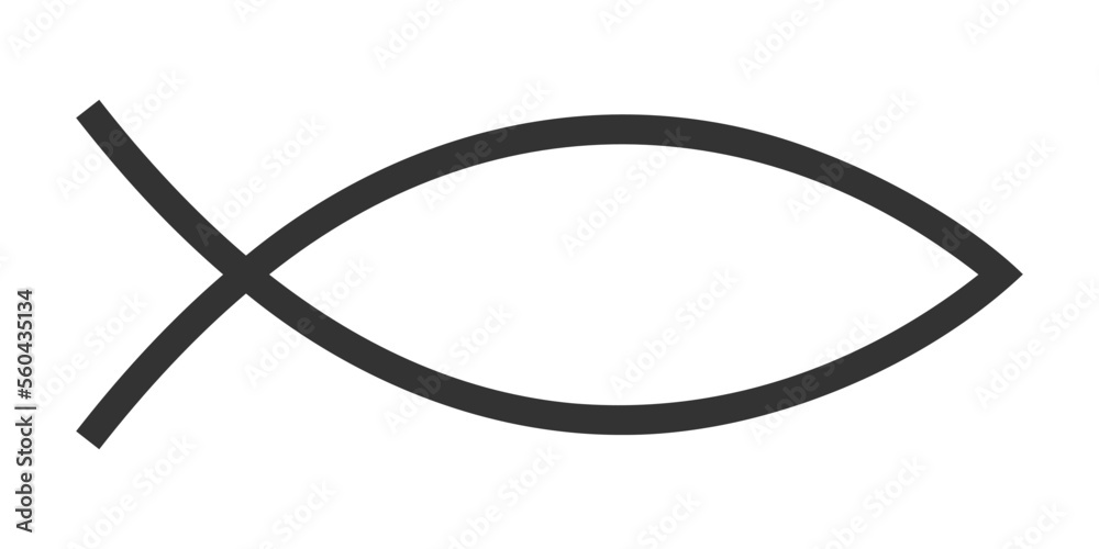 Ichthys icon. Jesus fish Bible symbol isolated on white background ...