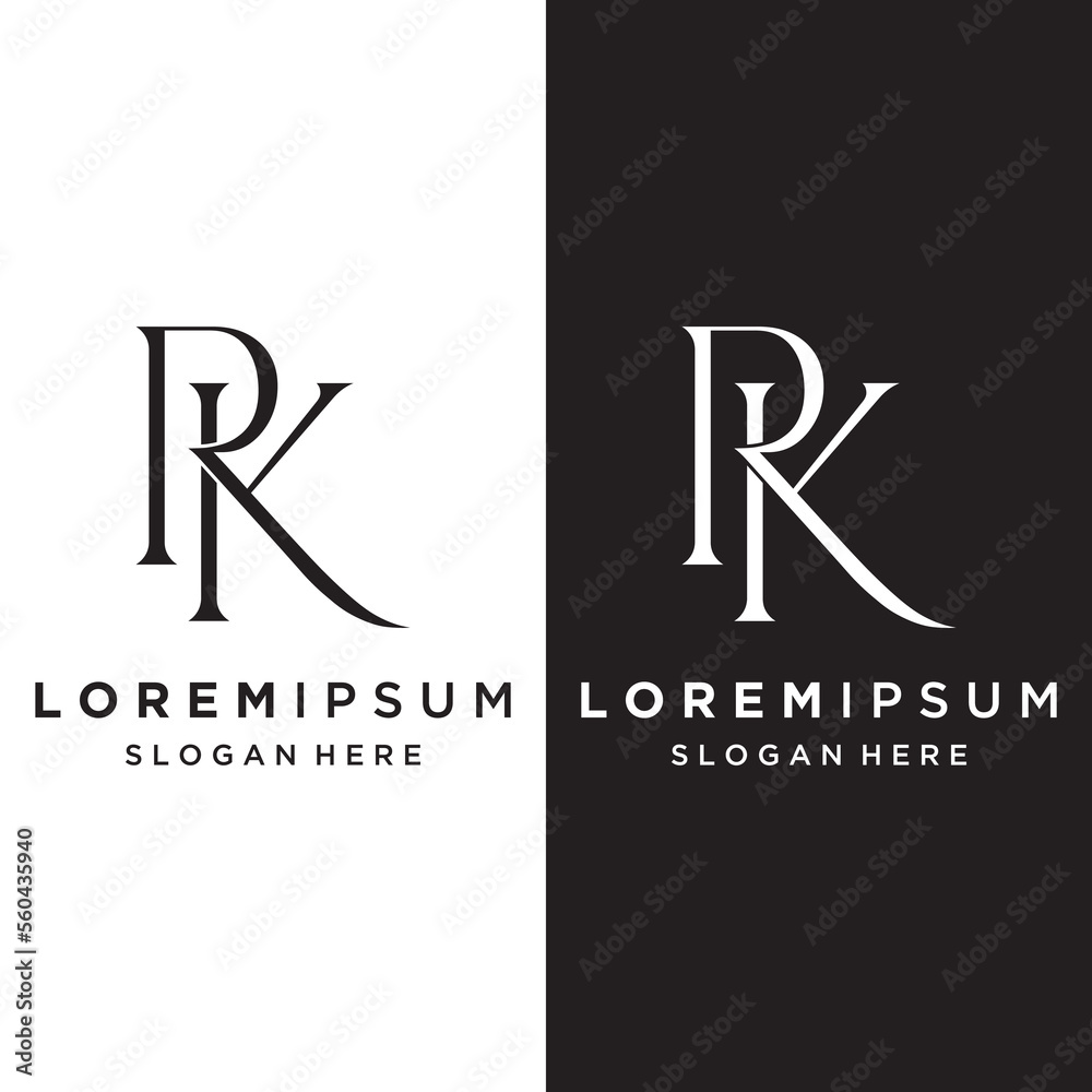 Luxury RK , KR , K , R Letter Logo template with elegant and unique ...
