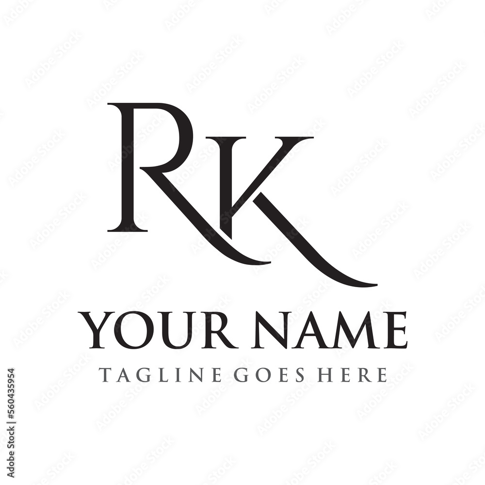 Luxury RK , KR , K , R Letter Logo template with elegant and unique ...