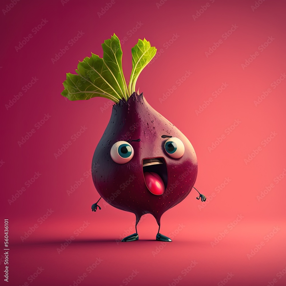Cute Beet Character (Generative AI) Stock Illustration | Adobe Stock