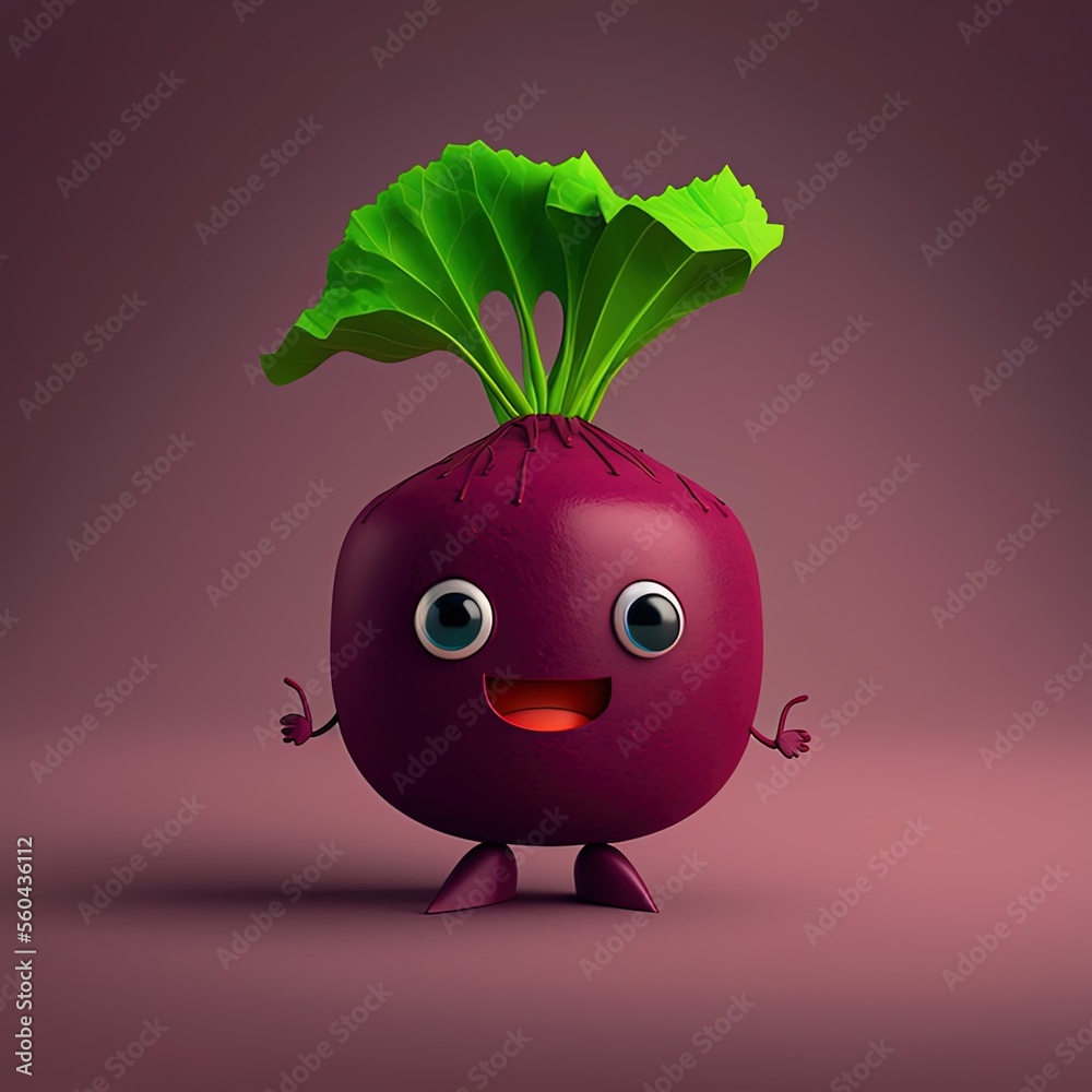 Cute Beet Character (Generative AI) Stock Illustration | Adobe Stock