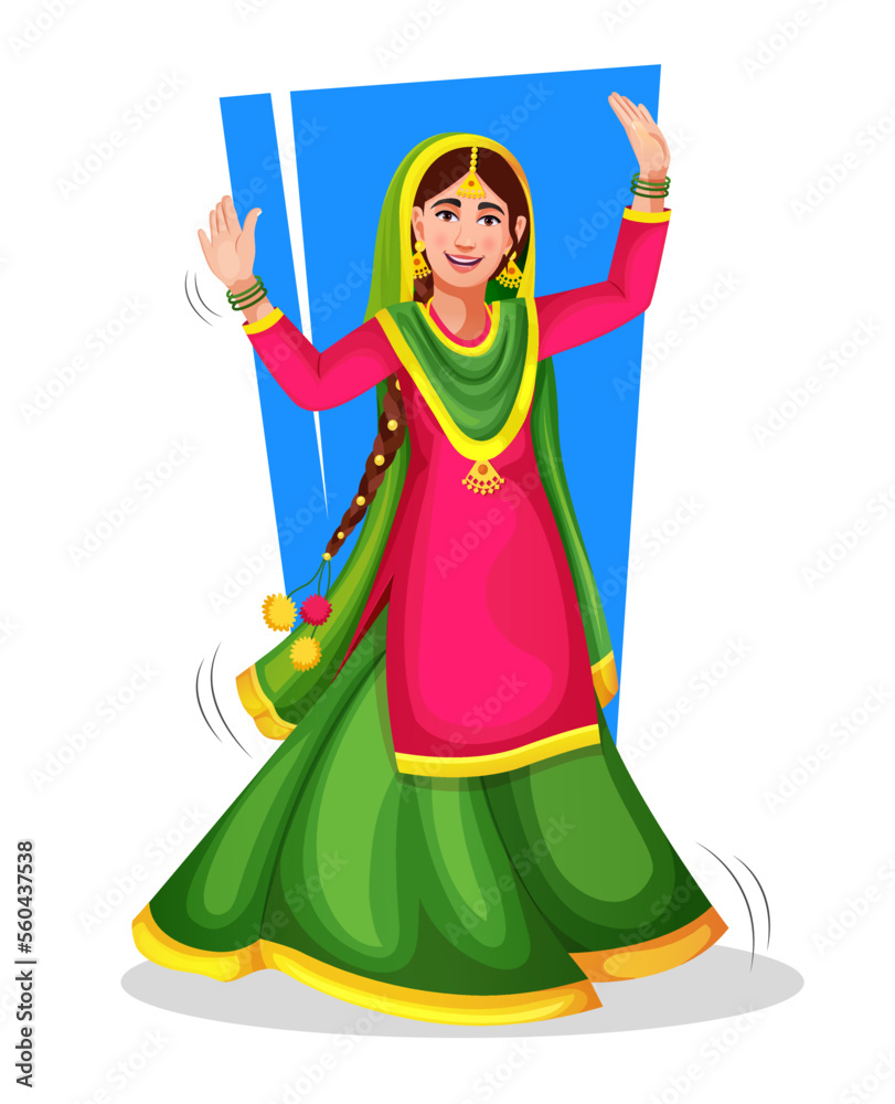 Adorable little girl in trendy national cloth performing a folk dance ...