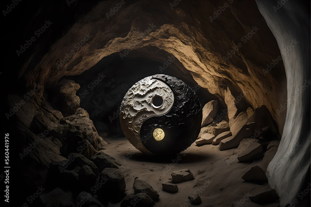 Yin Yang Stone Look Like have a Radiate Power Glowing and Shining in ...
