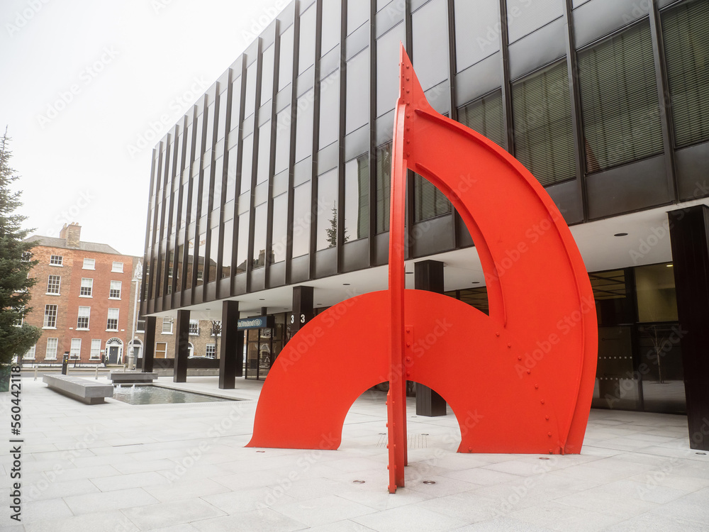 Dublin, Ireland -01.08.2023: Art installation in Miesian Plaza. Modern ...