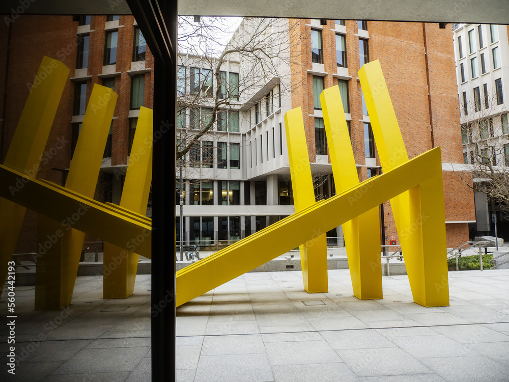 Dublin, Ireland -01.08.2023: Art installation in Miesian Plaza. Modern ...
