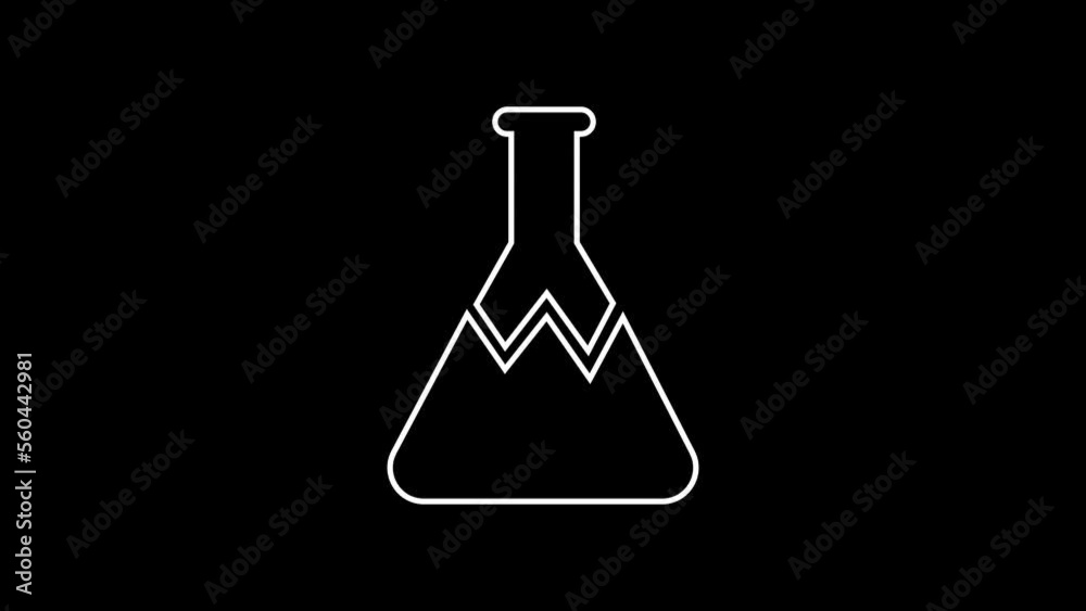 Cool Linear Minimalistic chemical beaker 4K icon animation. Linear ...